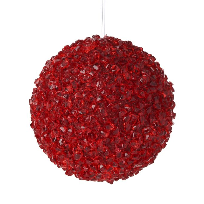 Esfera Navideña Escarchada con Brillo, Rojo - Koncepto